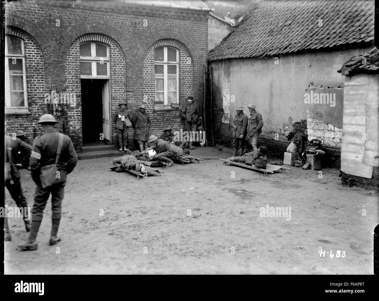 This World War I image shows an advanced dressing station in France ...