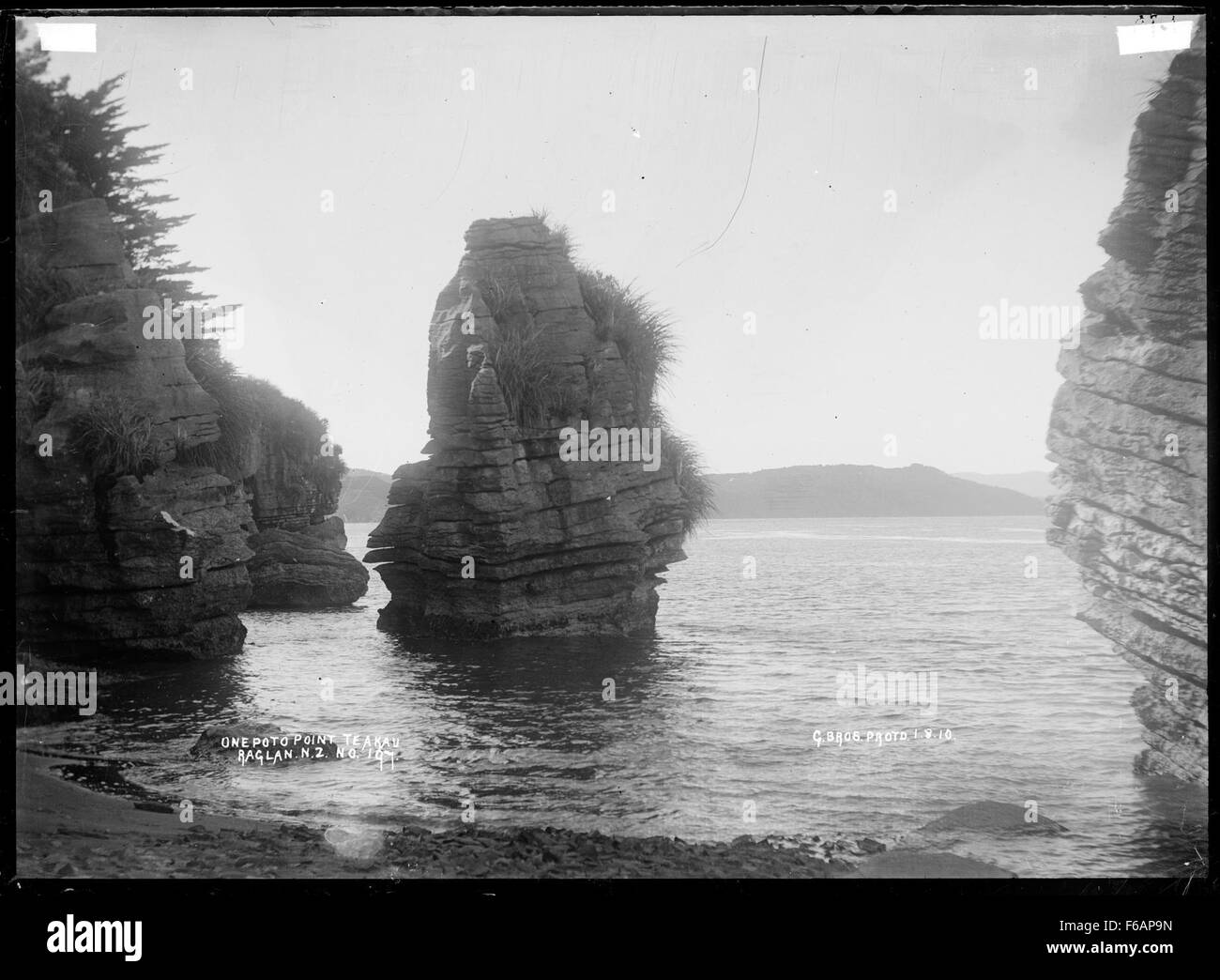 Onepoto Point, Te Akau, Raglan County, 1910 - Photograph taken Stock ...