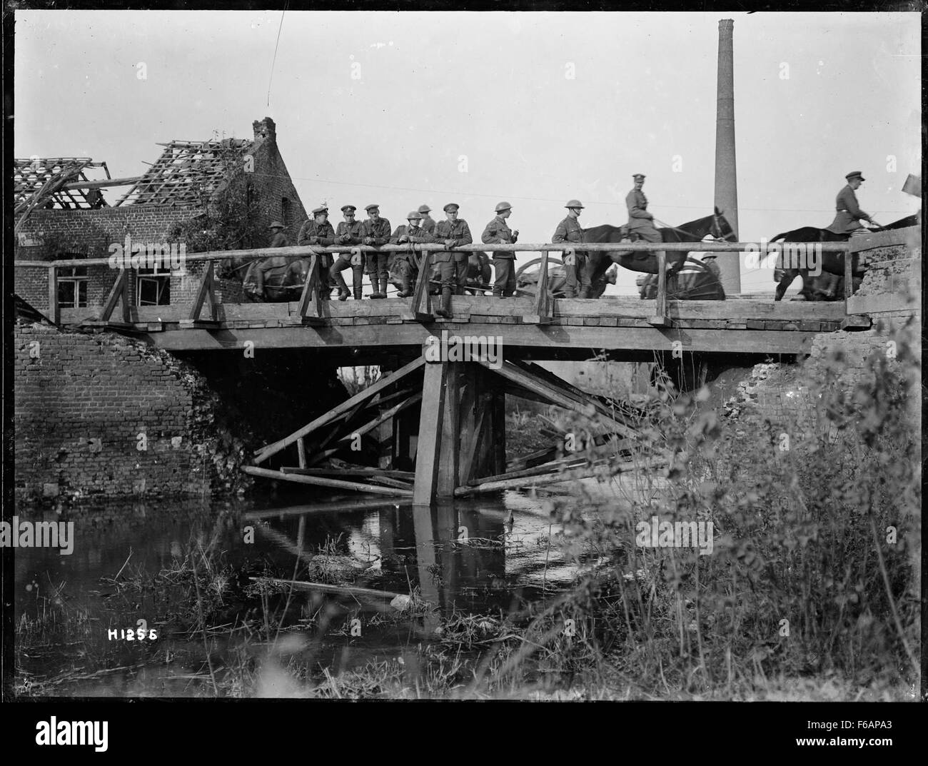 This photo shows a bridge constructed by New Zealand Engineers during ...