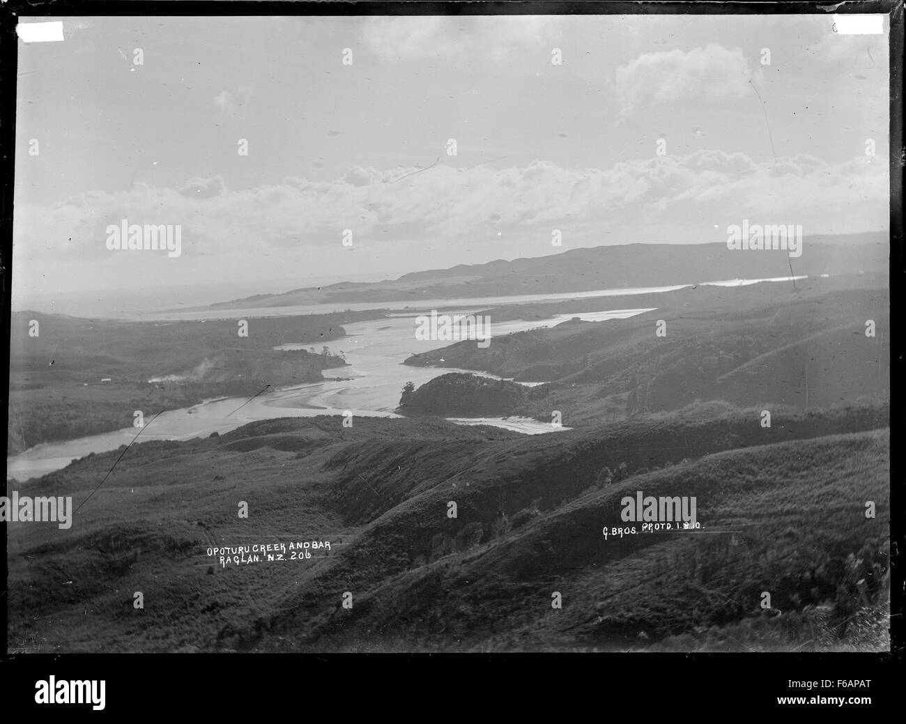 Opotoru Creek and bar, Raglan, 1910 - Photograph taken by Stock Photo ...
