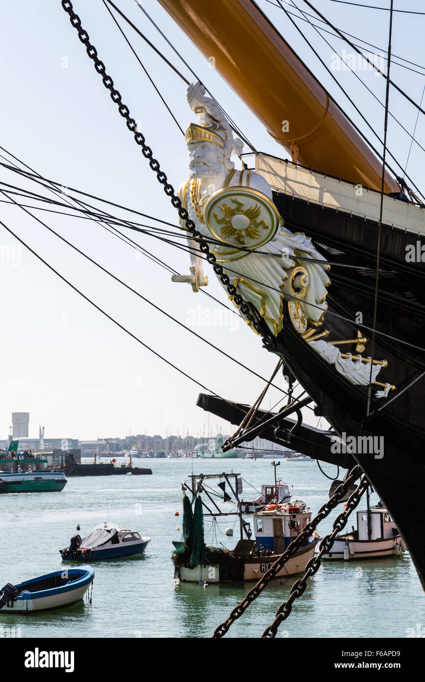 Figurehead of a Greek Warrior on HMS Warrior Stock Photo - Alamy