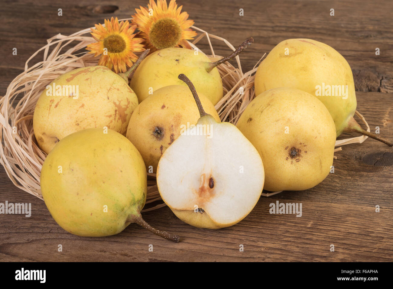 Pears Rustic Still Life Stock Photo - Alamy
