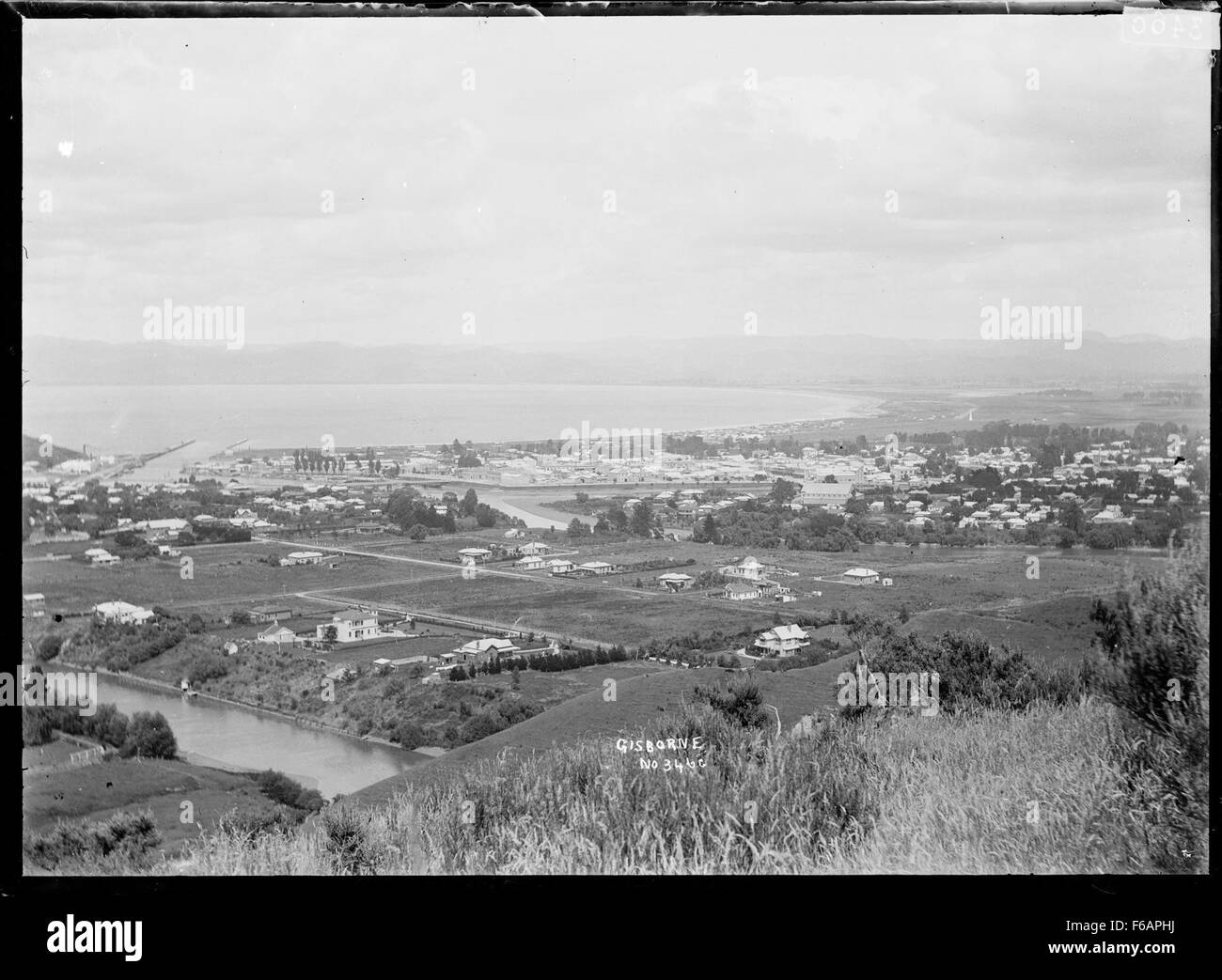 A panoramic view of Gisborne, showcasing its scenic coastline and ...