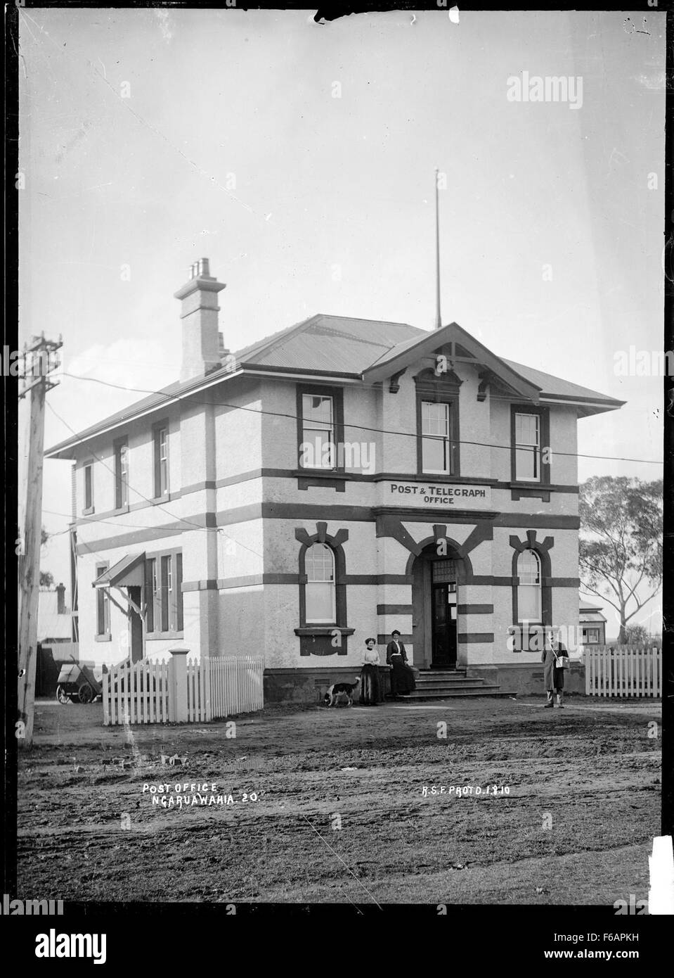 This historical photograph shows the post and telegraph office in ...