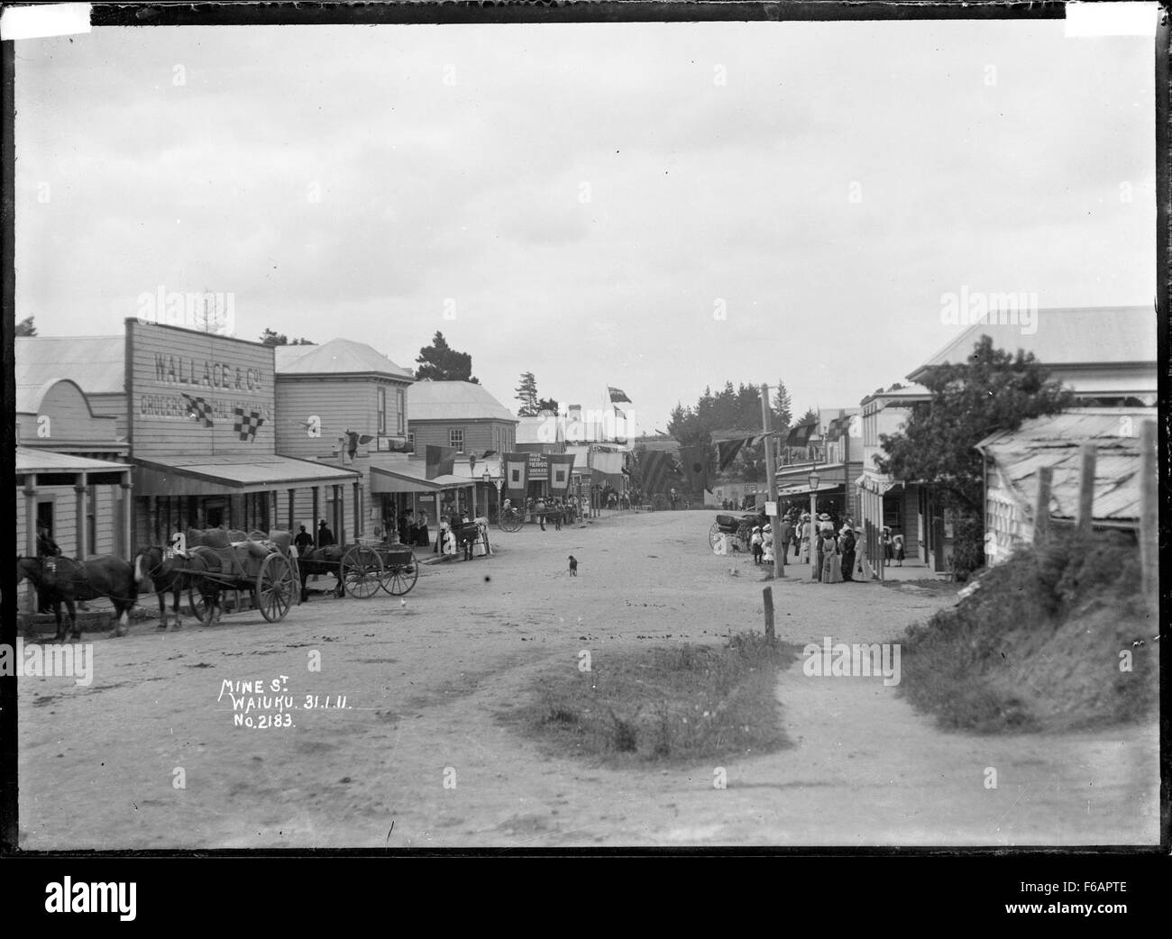 This photograph captures Queen Street in Waiuku, a small town in New ...