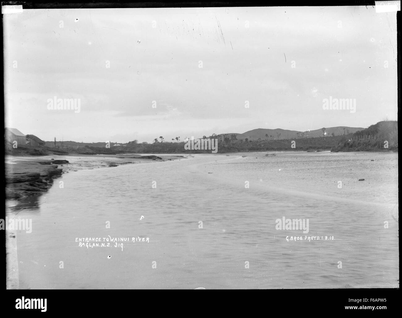 Raglan Harbour, entrance to Wainui Stream, 1910 - Photograph taken ...