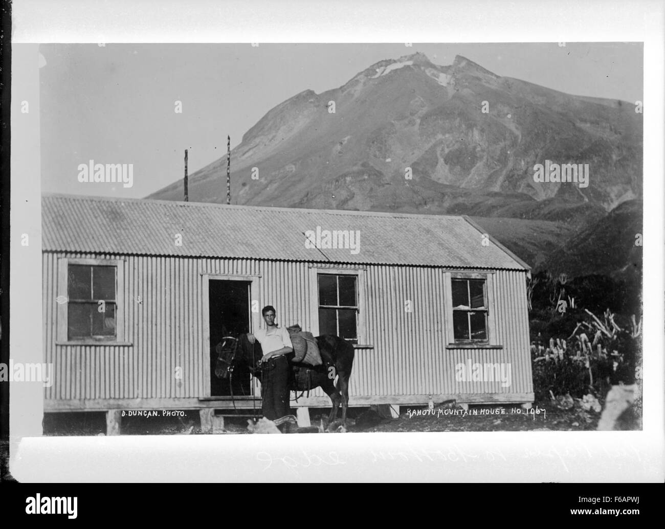 This photograph captures the Rahotu Mountain House located near Mount ...