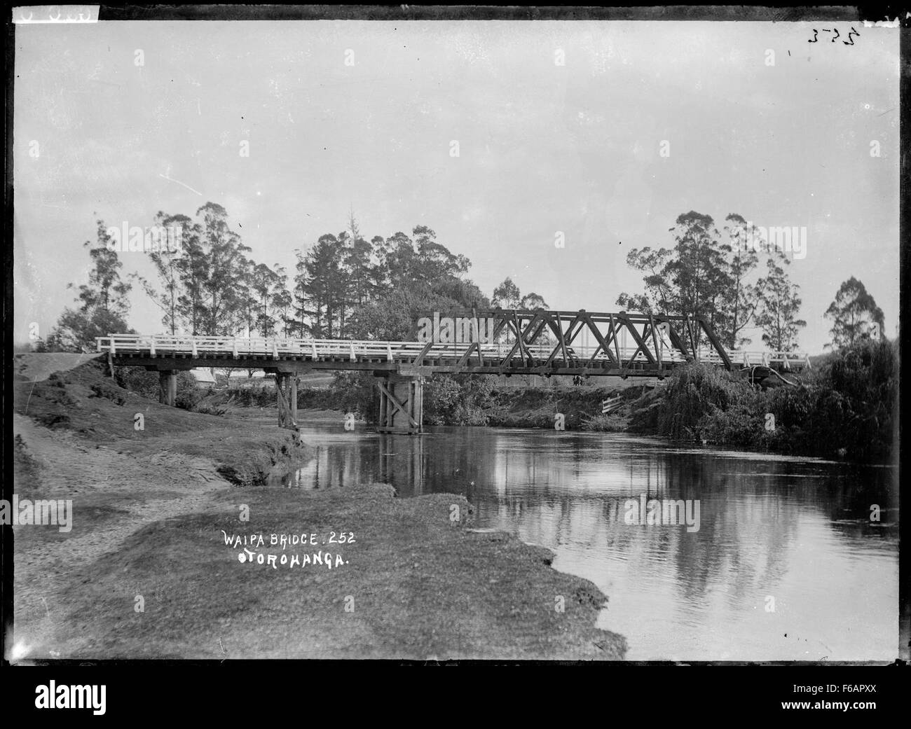 This photograph captures the Red Bridge over the Waipa River in ...