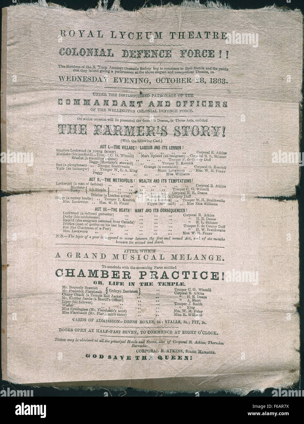 The photograph shows members of the Colonial Defence Force at the Royal ...