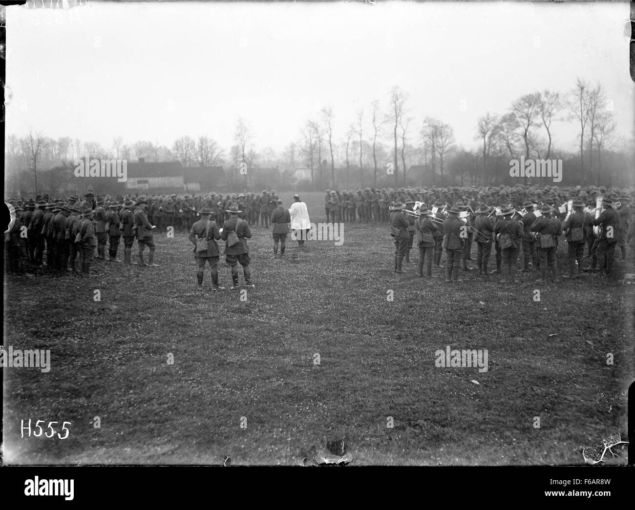 The Auckland Battalion participated in a church parade in Louvencourt ...