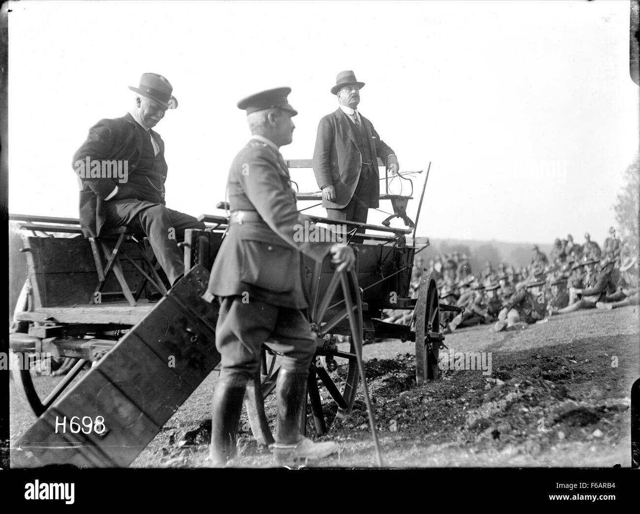 Sir Joseph Ward, addressing a military group in France during World War ...