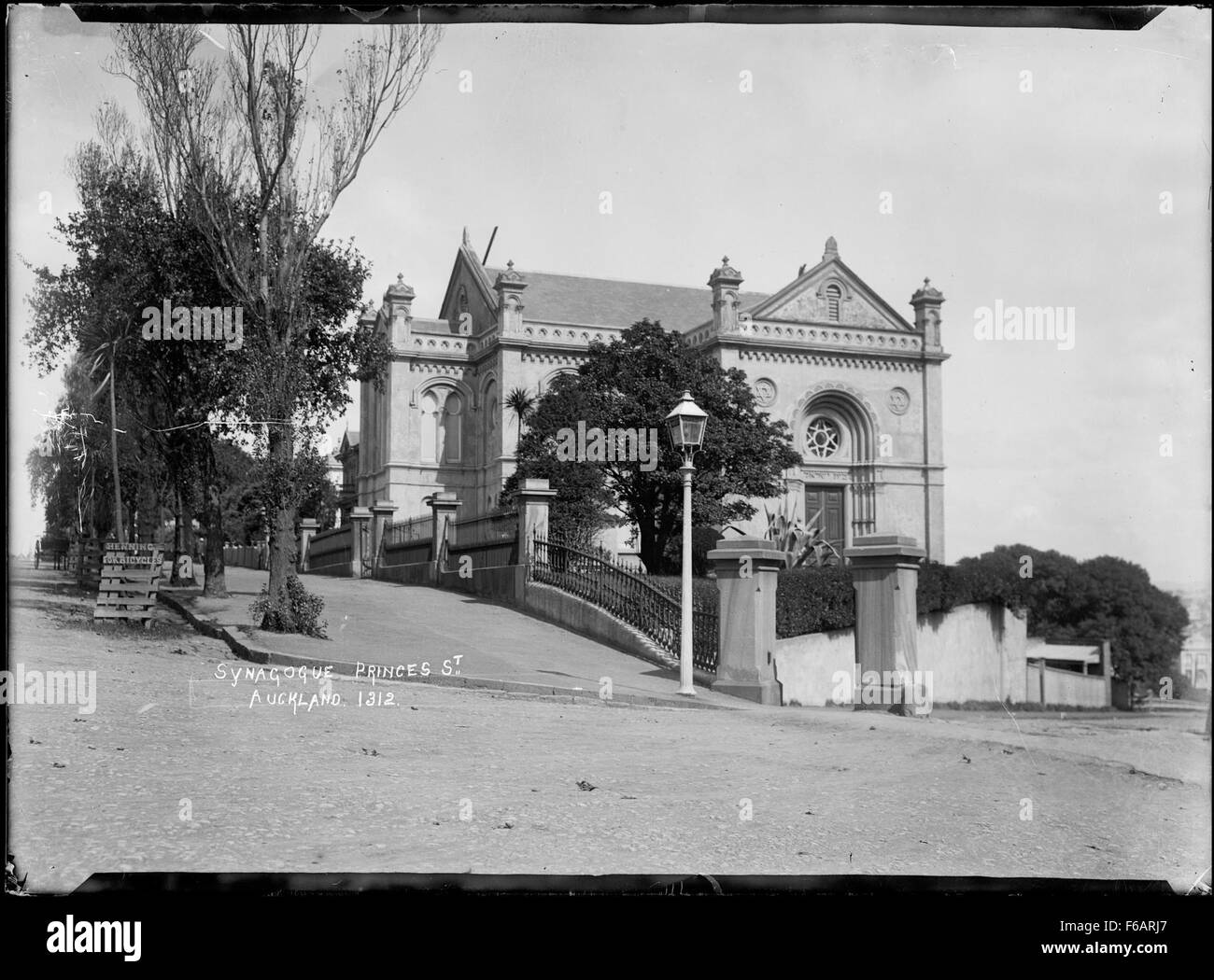 The photograph captures the exterior of the historic synagogue located ...