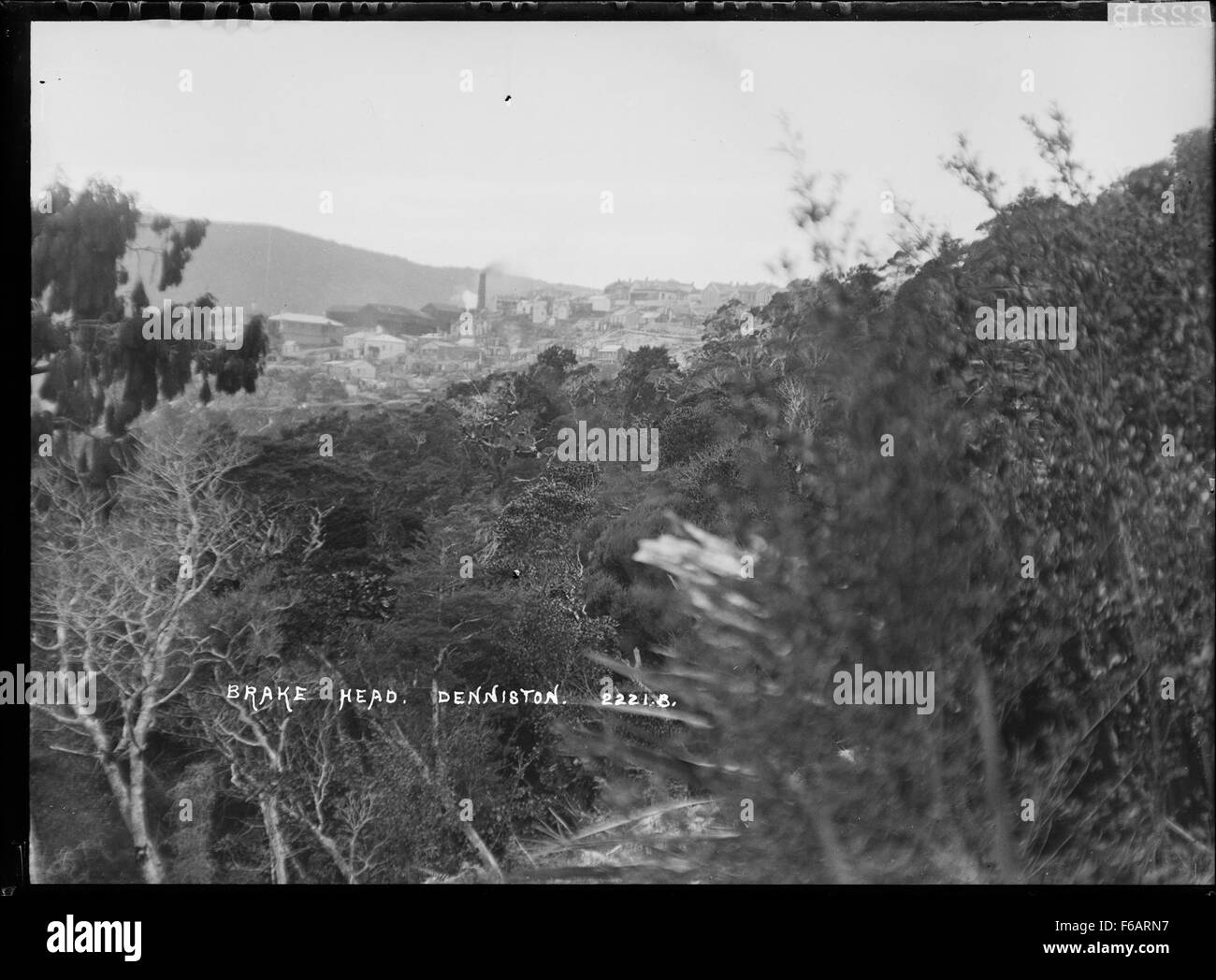 A historical photograph of the brake head at the top of the Denniston ...