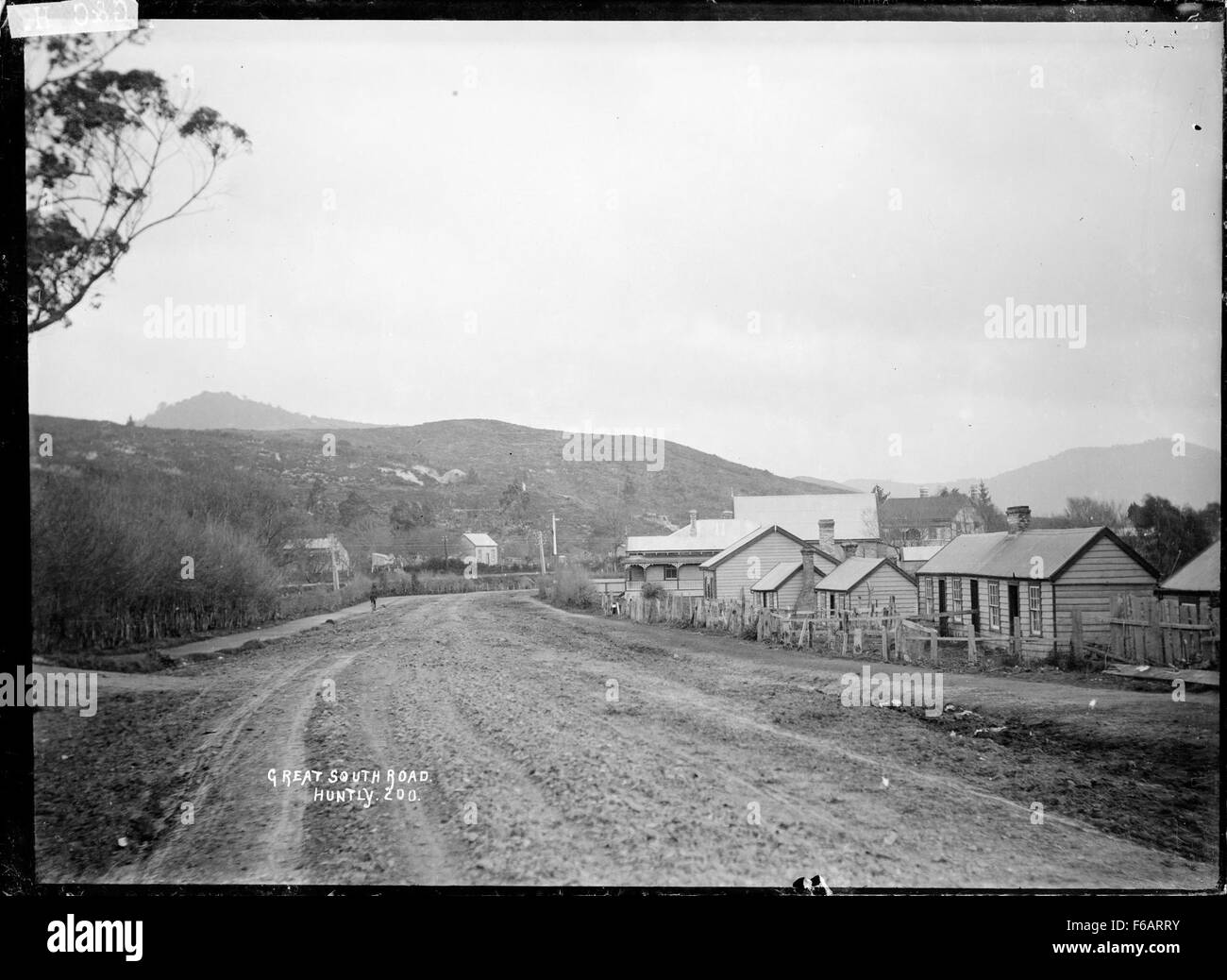 A historic photograph from the early 1910s shows the Great South Road ...