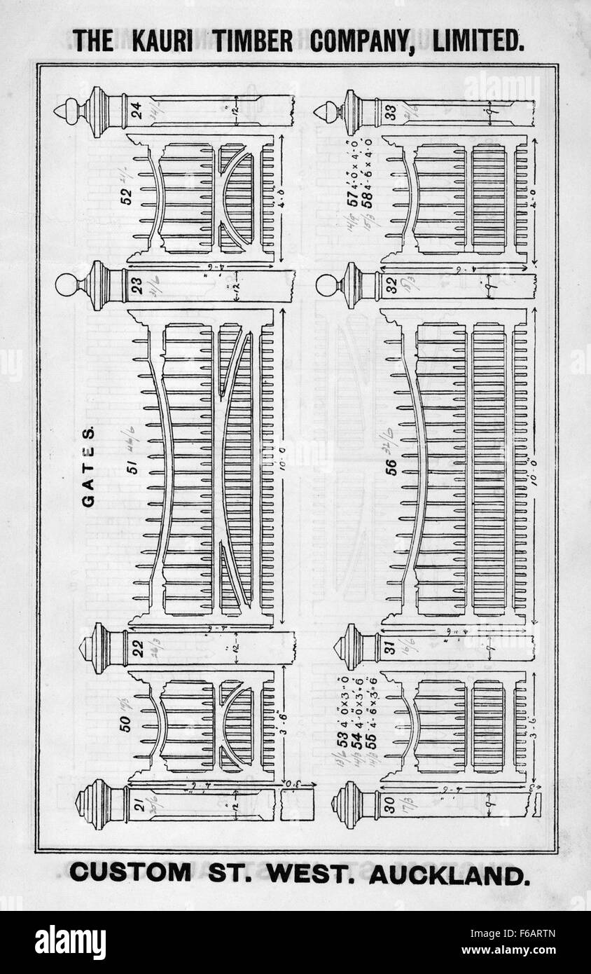 This historical photograph shows the gates of The Kauri Timber Company ...