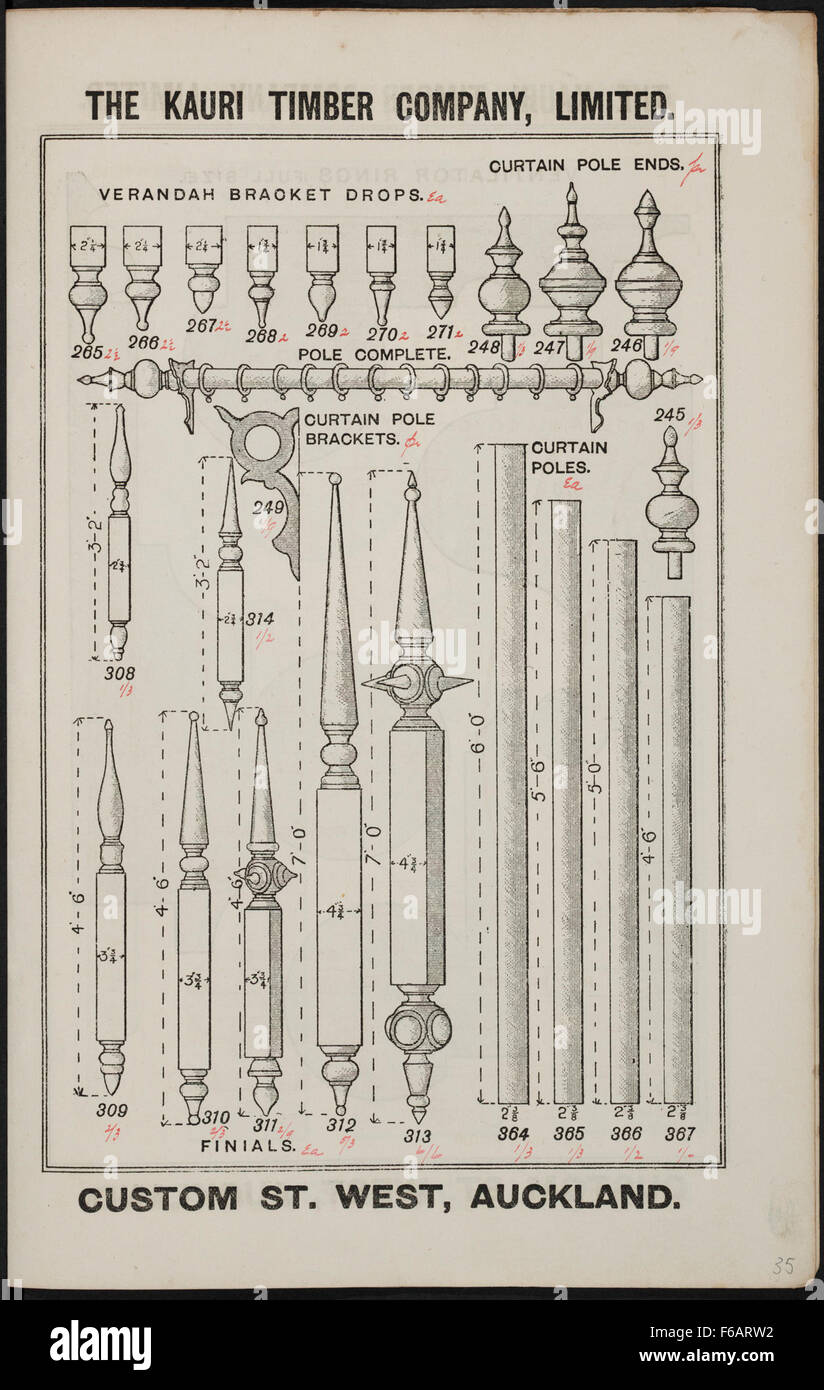 This historical image showcases architectural features from the Kauri ...