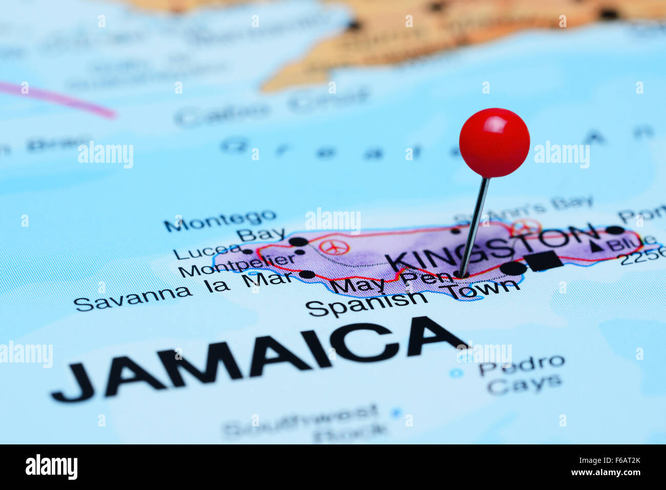 May Pen pinned on a map of America Stock Photo - Alamy