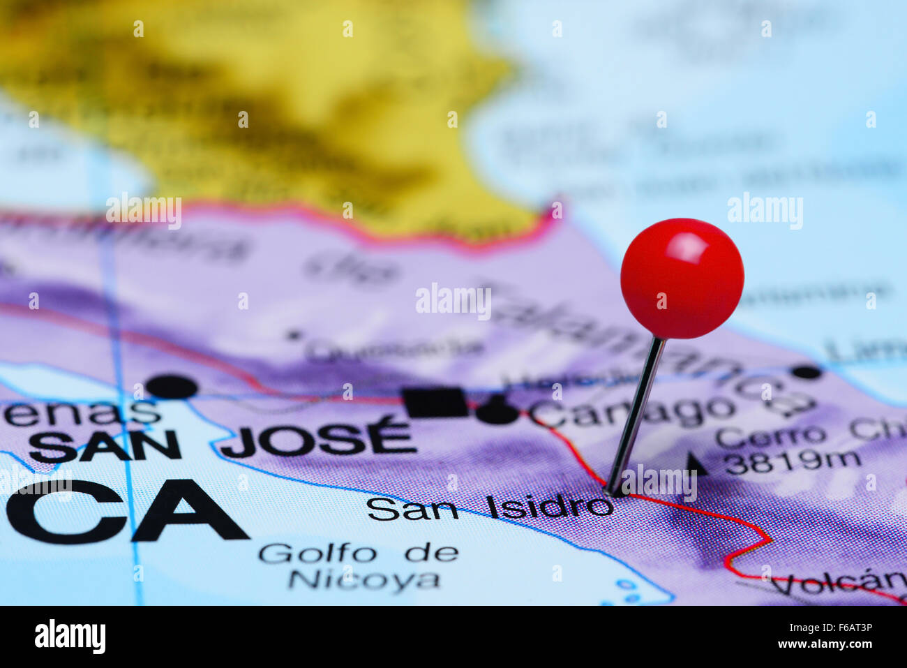 San Isidro pinned on a map of America Stock Photo - Alamy