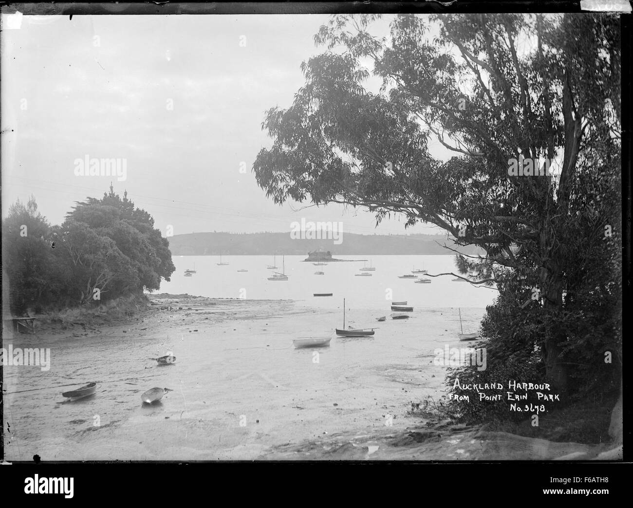A scenic view of Auckland Harbour and Watchman Island captured from ...
