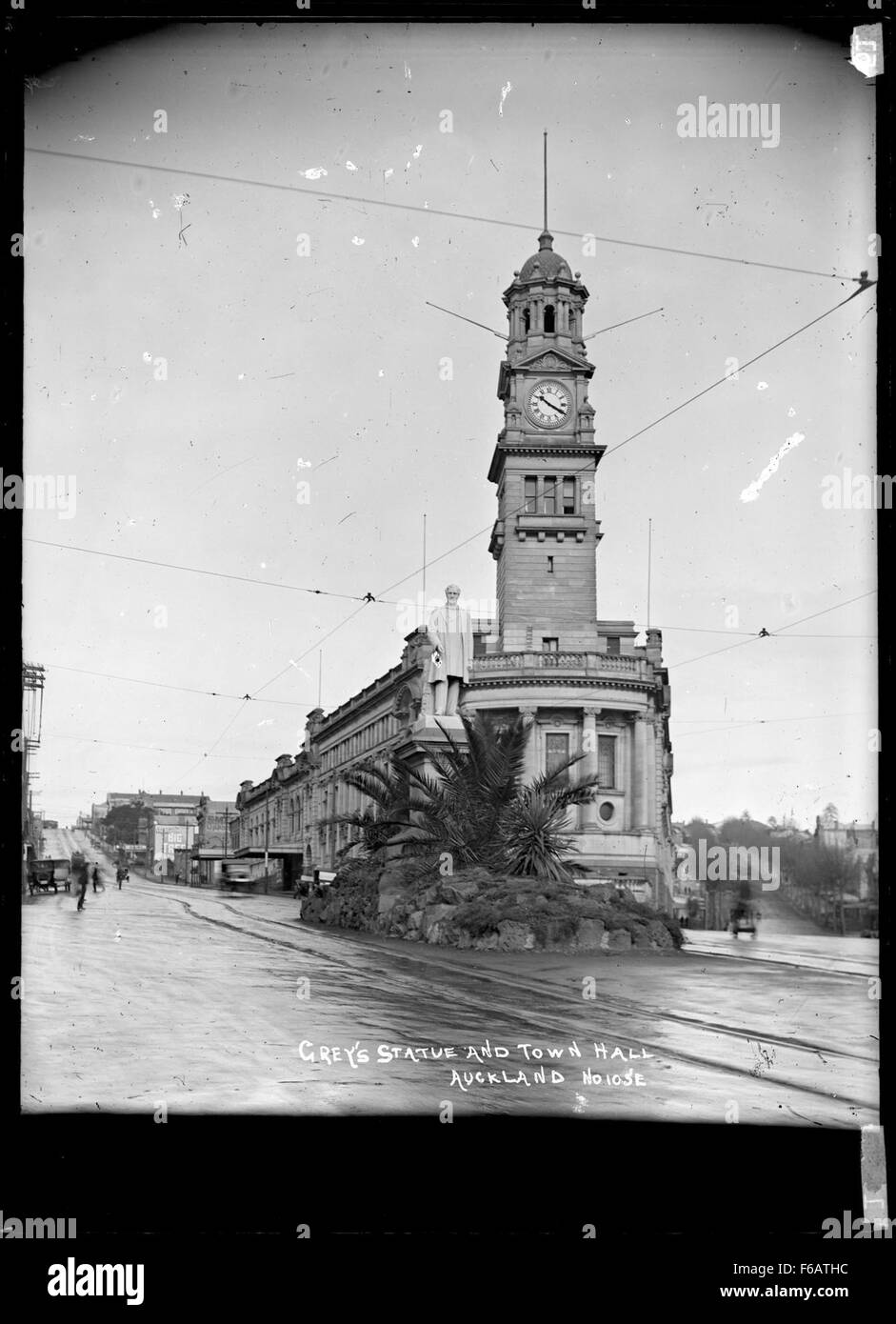 This view shows the iconic Auckland Town Hall, a prominent landmark in ...