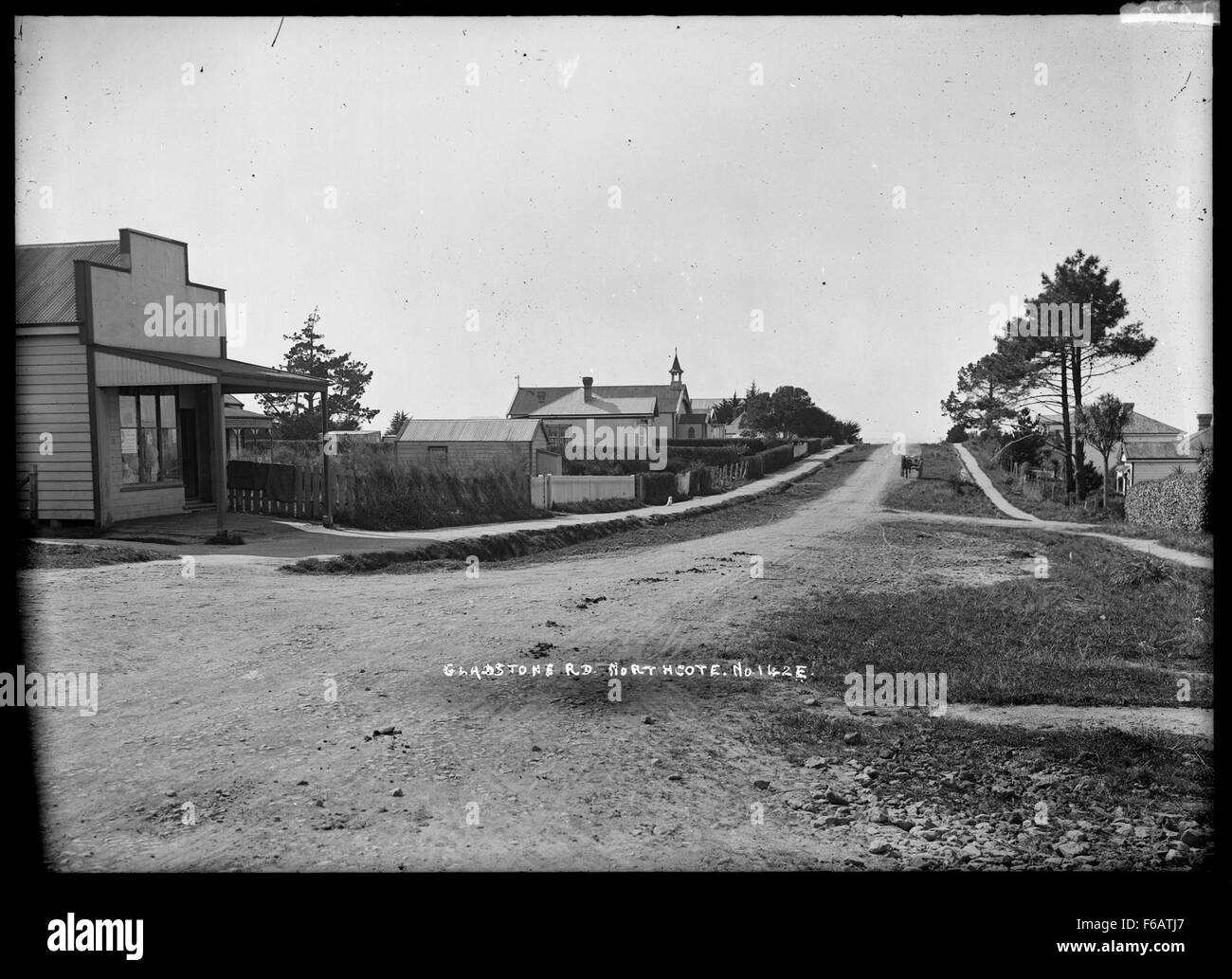 A photograph showing a historical view of Gladstone Road in Northcote ...