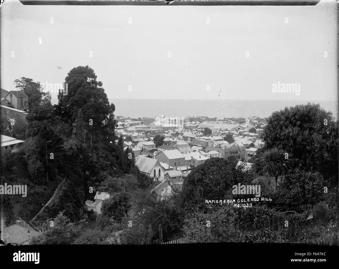A scenic view of Napier from Colenso Hill, capturing the coastal ...