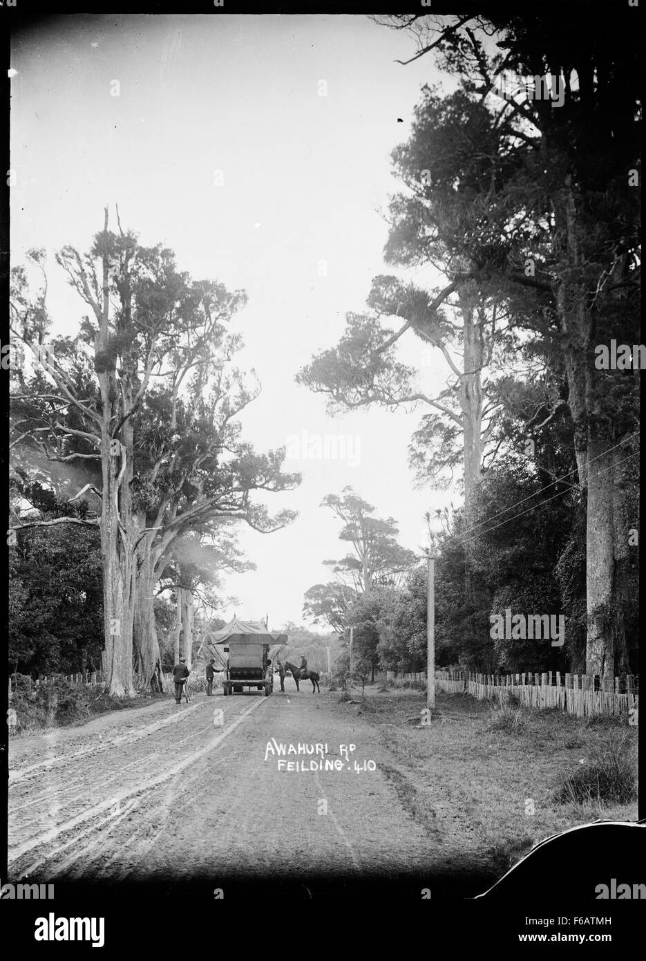 This photograph shows Awahuri Road in the Manawatu region of New ...