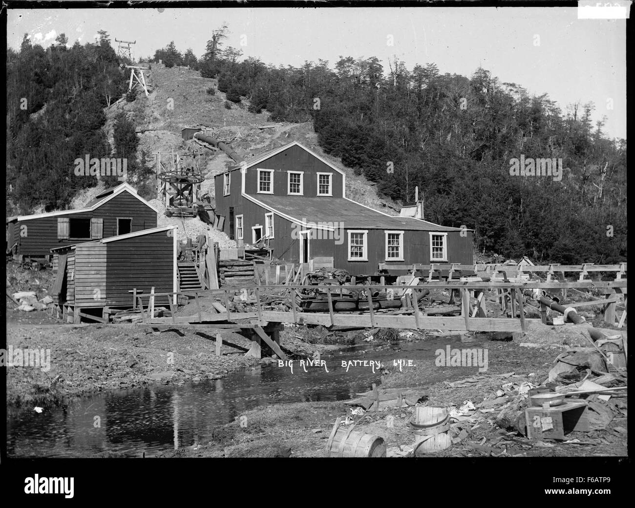View of the Big River Battery, Inangahua Co Stock Photo - Alamy
