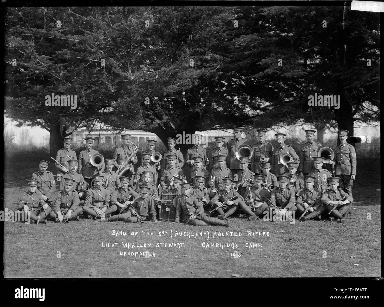 This image depicts the Band of the 3rd (Auckland) Mounted Rifles ...