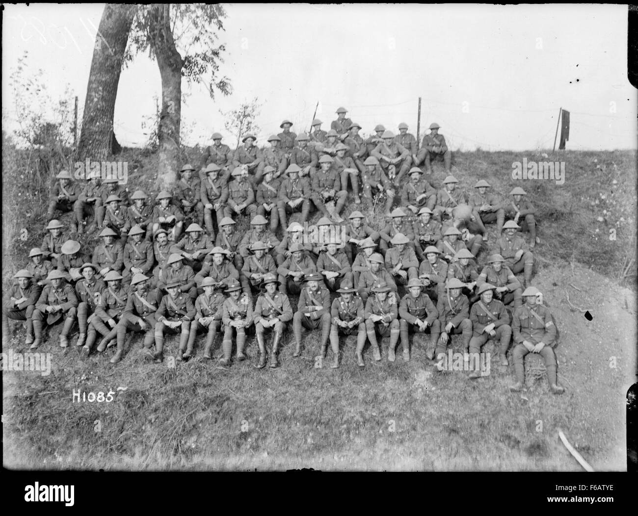 A company from the Wellington Regiment is pictured during World War I ...