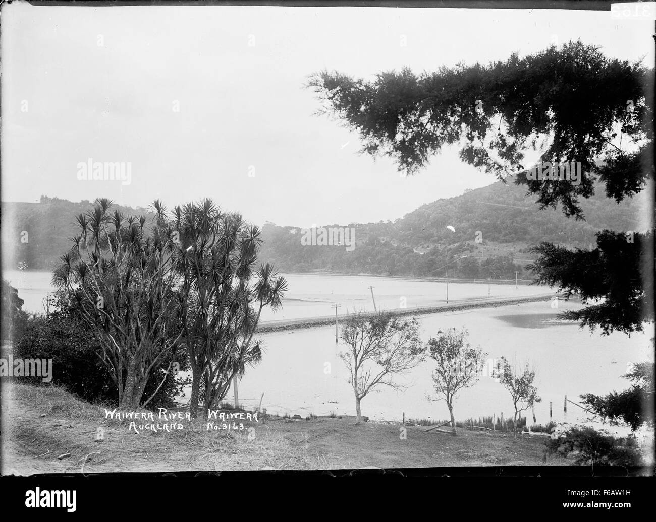 The image showcases the Waiwera River and its causeway, situated in New ...