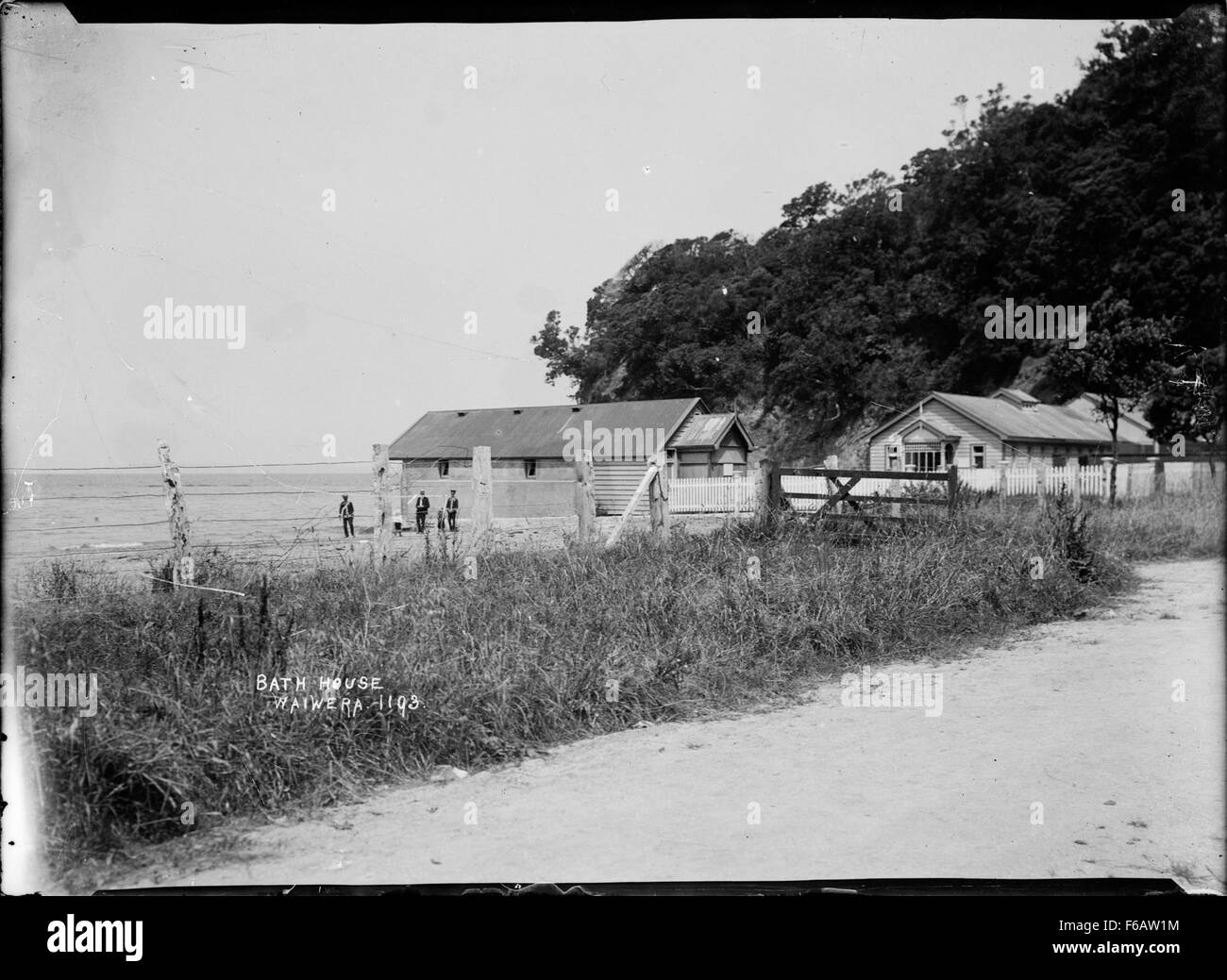 The historic bathhouses at the Hot Springs Hotel in Waiwera, New ...