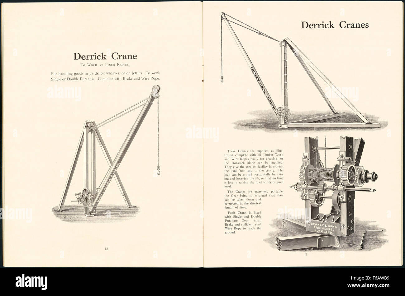This early 20th-century photograph shows a Derrick crane by Beaney ...