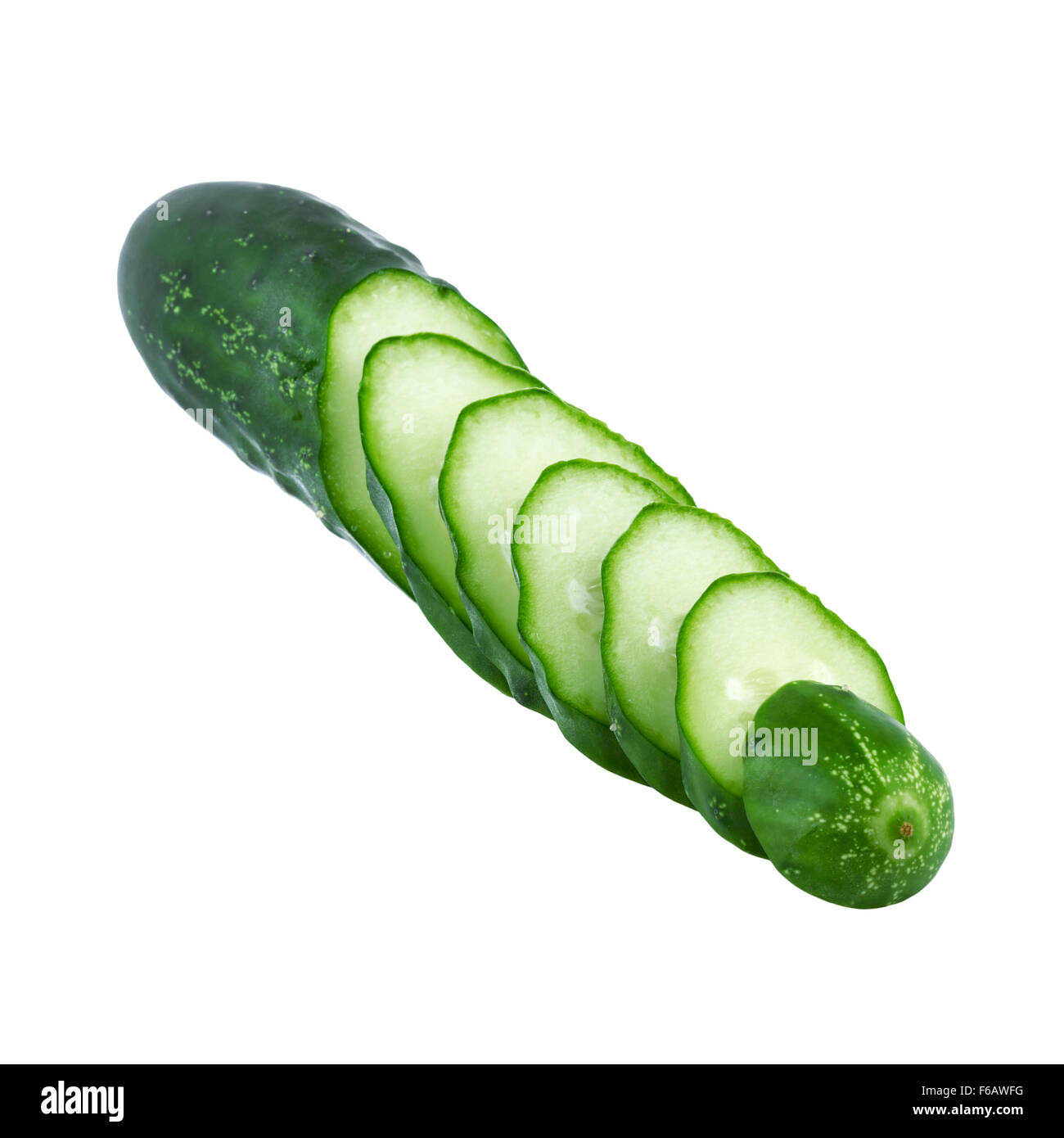 cucumber cut slices isolated on white Stock Photo - Alamy
