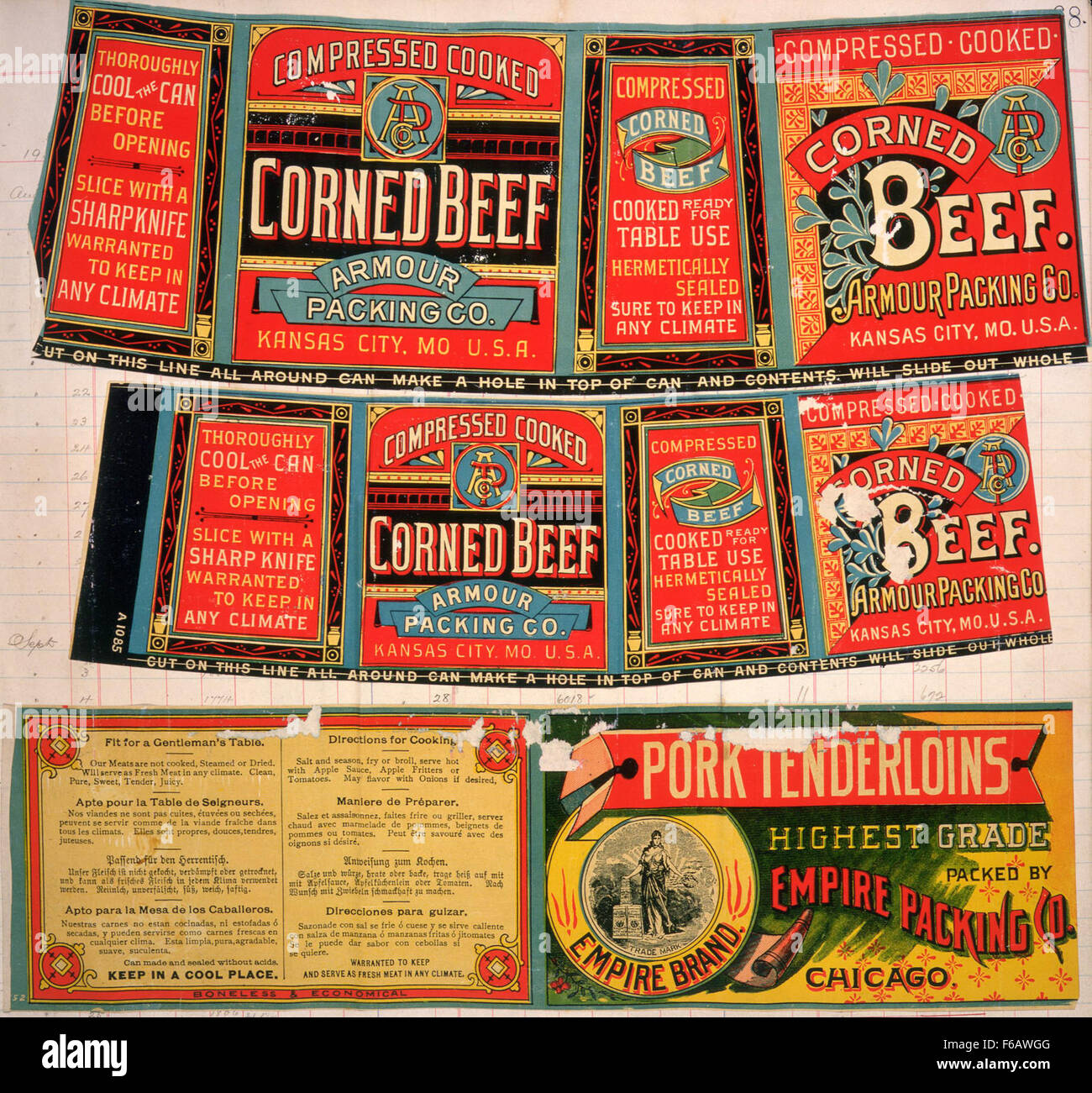 These labels, originating from Armour Canning Company in Kansas City ...