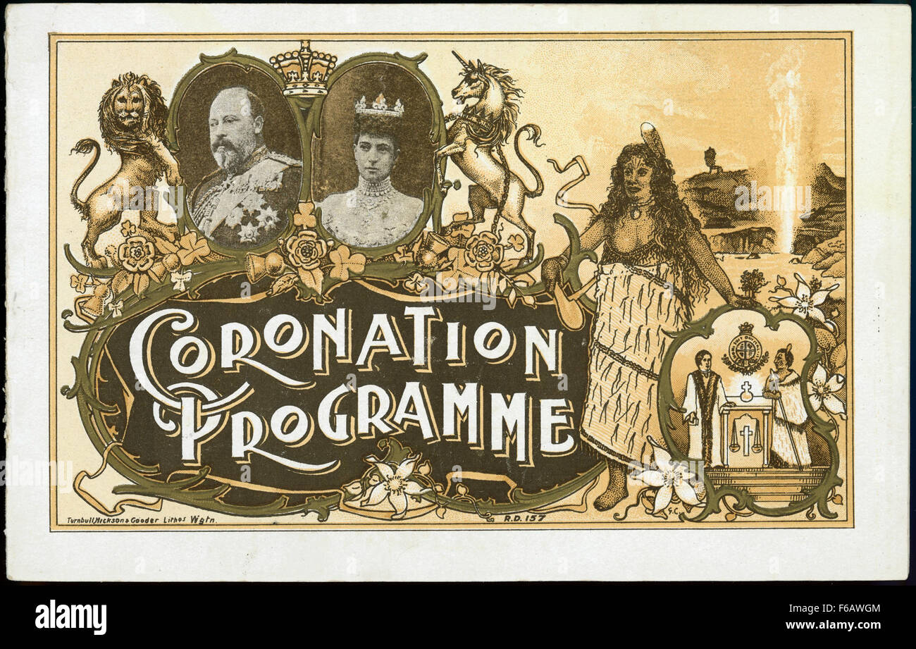 The cover of the coronation program for Wellington’s coronation ...
