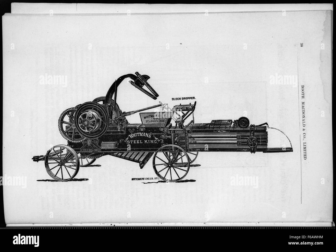 This image shows a Whitman baling press manufactured by Booth ...