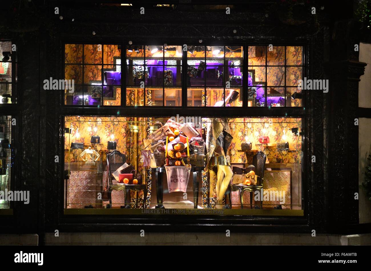 Christmas window at Liberty shop, London, England, 2015 Stock Photo - Alamy