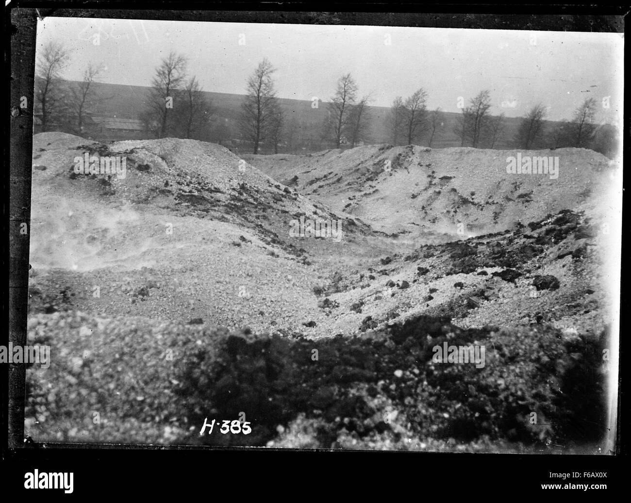 This image captures the aftermath of a German shell explosion during ...