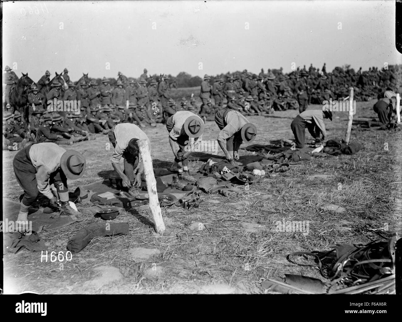 This scene depicts participants preparing for a rouse and turnout ...