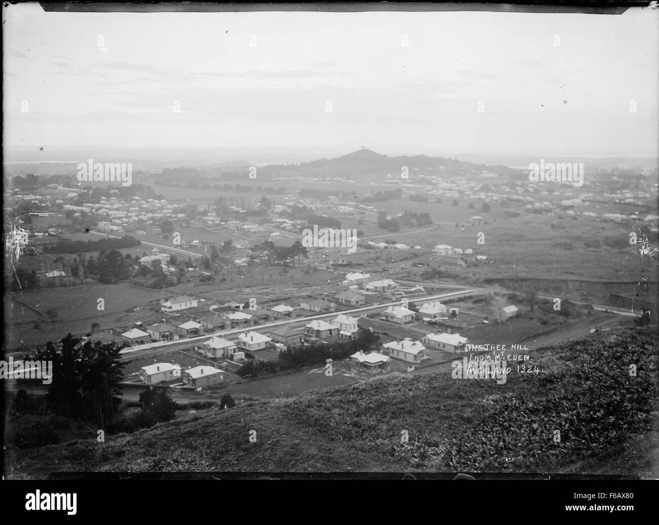 This photograph captures the scenic view of Epsom and One Tree Hill ...