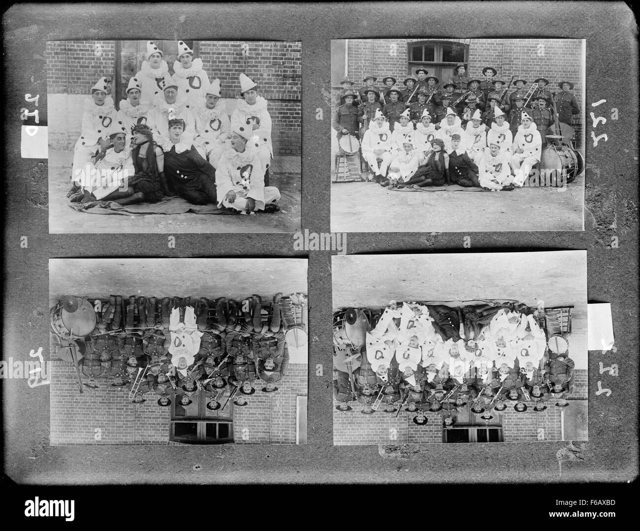 These four group photographs depict *Digger Pierrots*, Australian ...