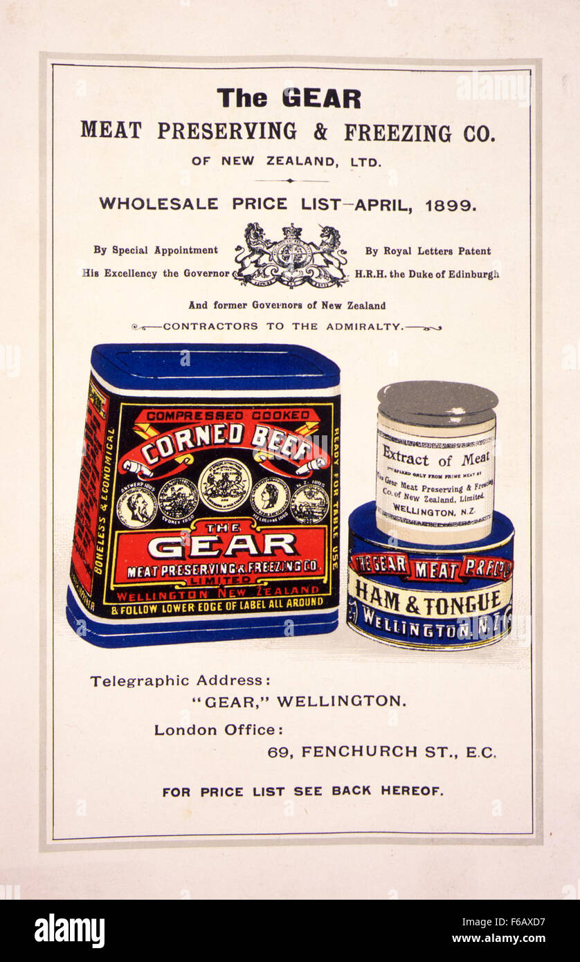 An image of the Gear Meat Preserving and Freezing Company Ltd wholesale ...