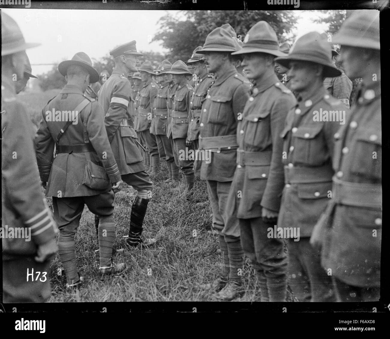 General Alexander John Godley is seen reviewing troops in Belgium after ...