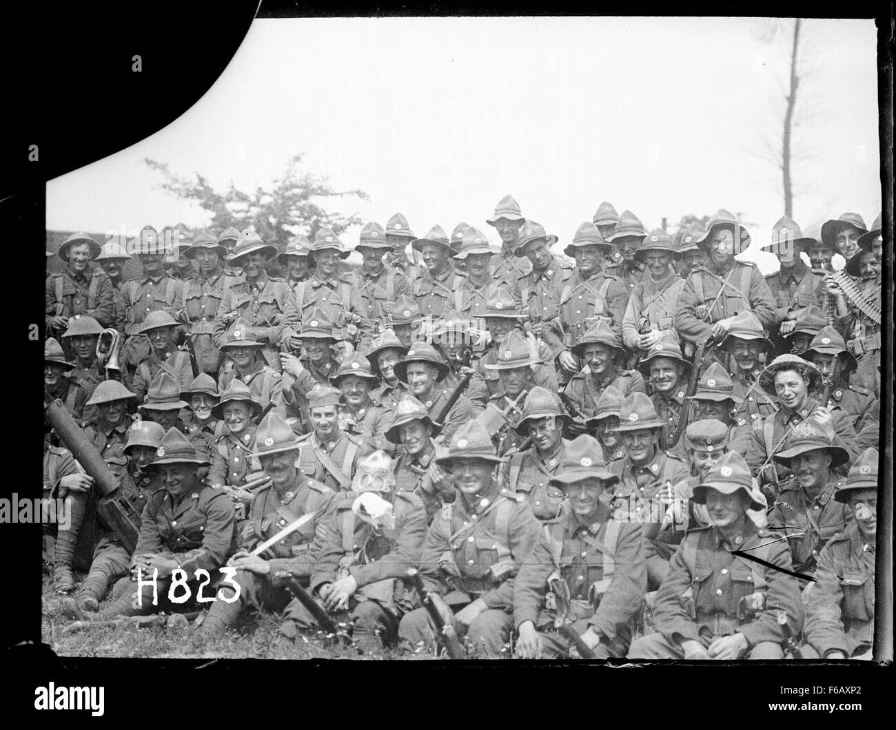 A photograph showing a New Zealand battalion after the Battle of ...
