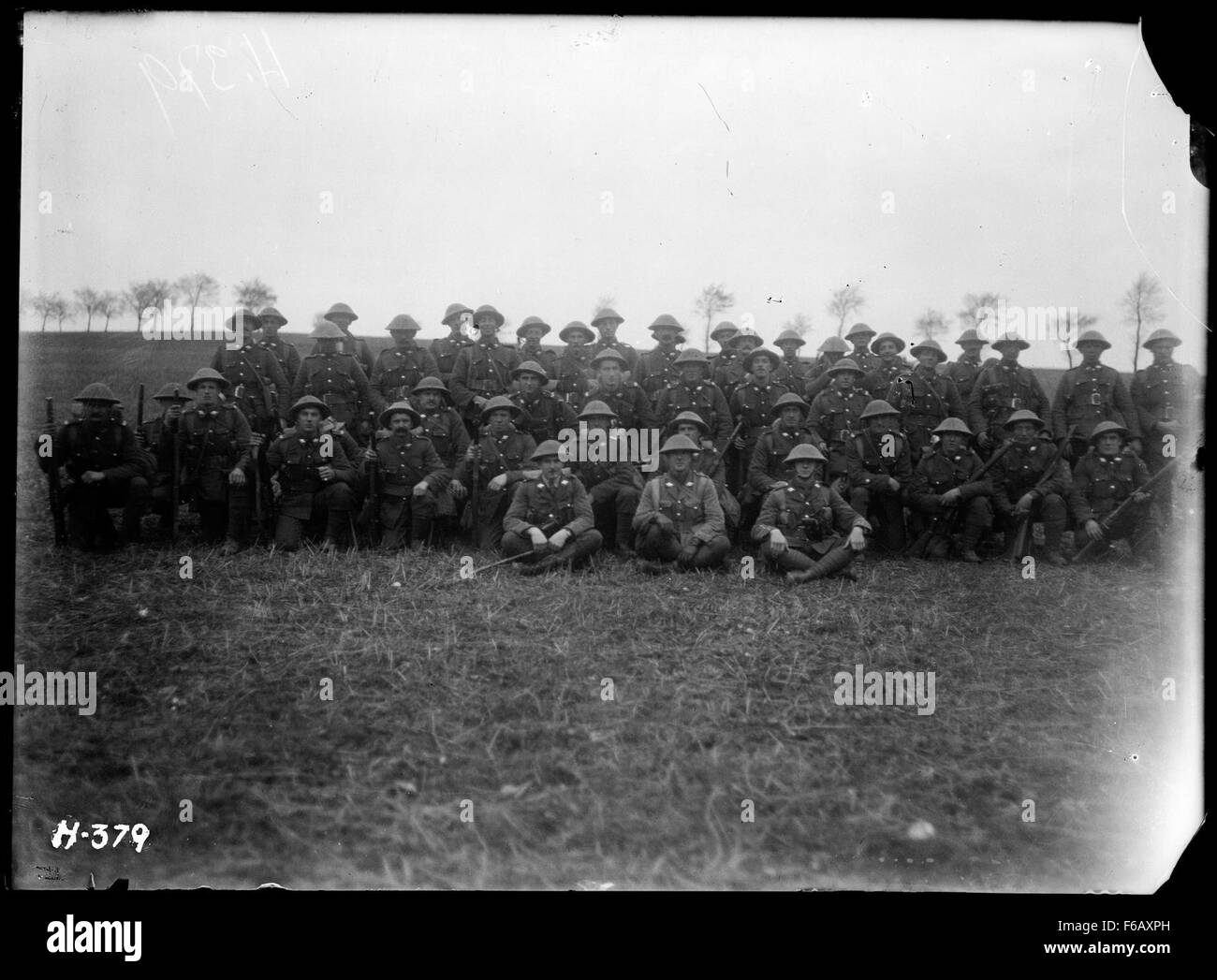 A group portrait of the Wellington Regiment, stationed in France during ...