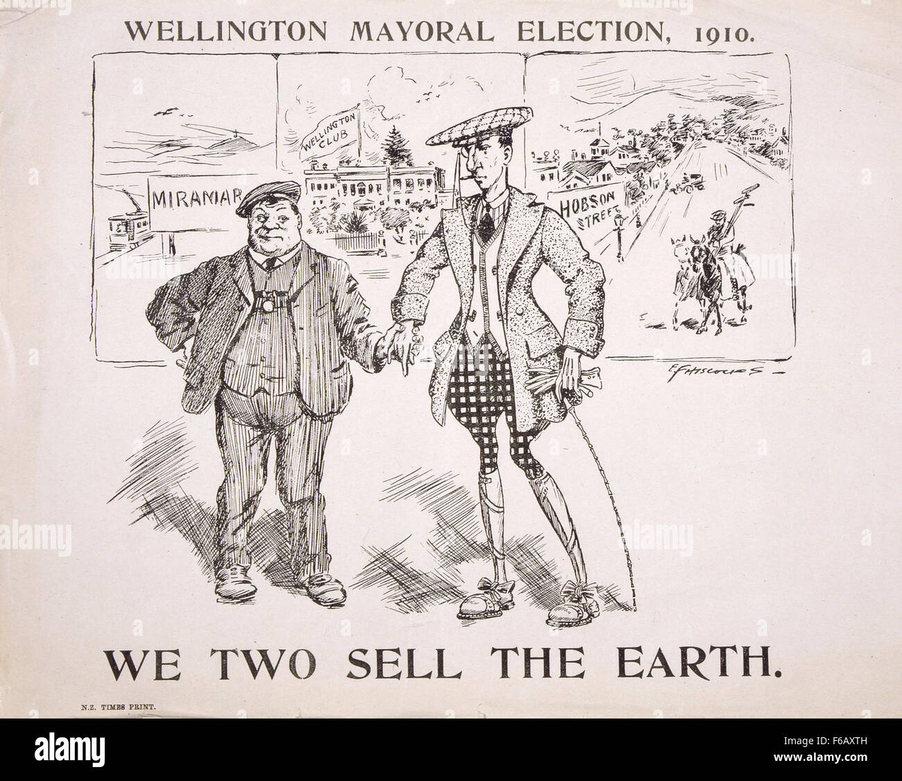 A historical photograph documenting the 1910 Wellington Mayoral ...