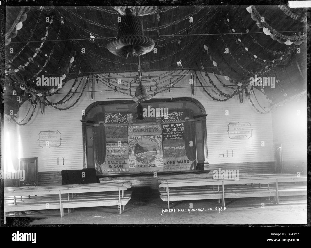 This image captures the interior of the miners’ hall in Runanga, New ...