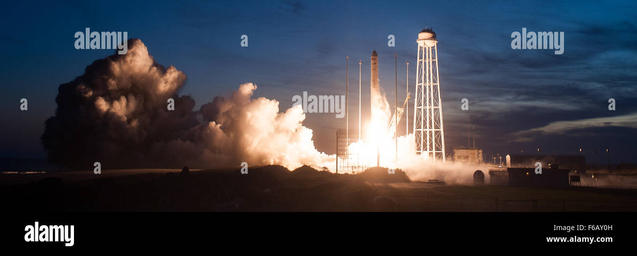 The Orbital Atk Antares Rocket With The Cygnus Spacecraft Onboard