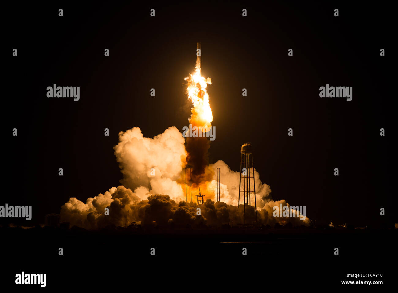 The Orbital Atk Antares Rocket With The Cygnus Spacecraft Onboard